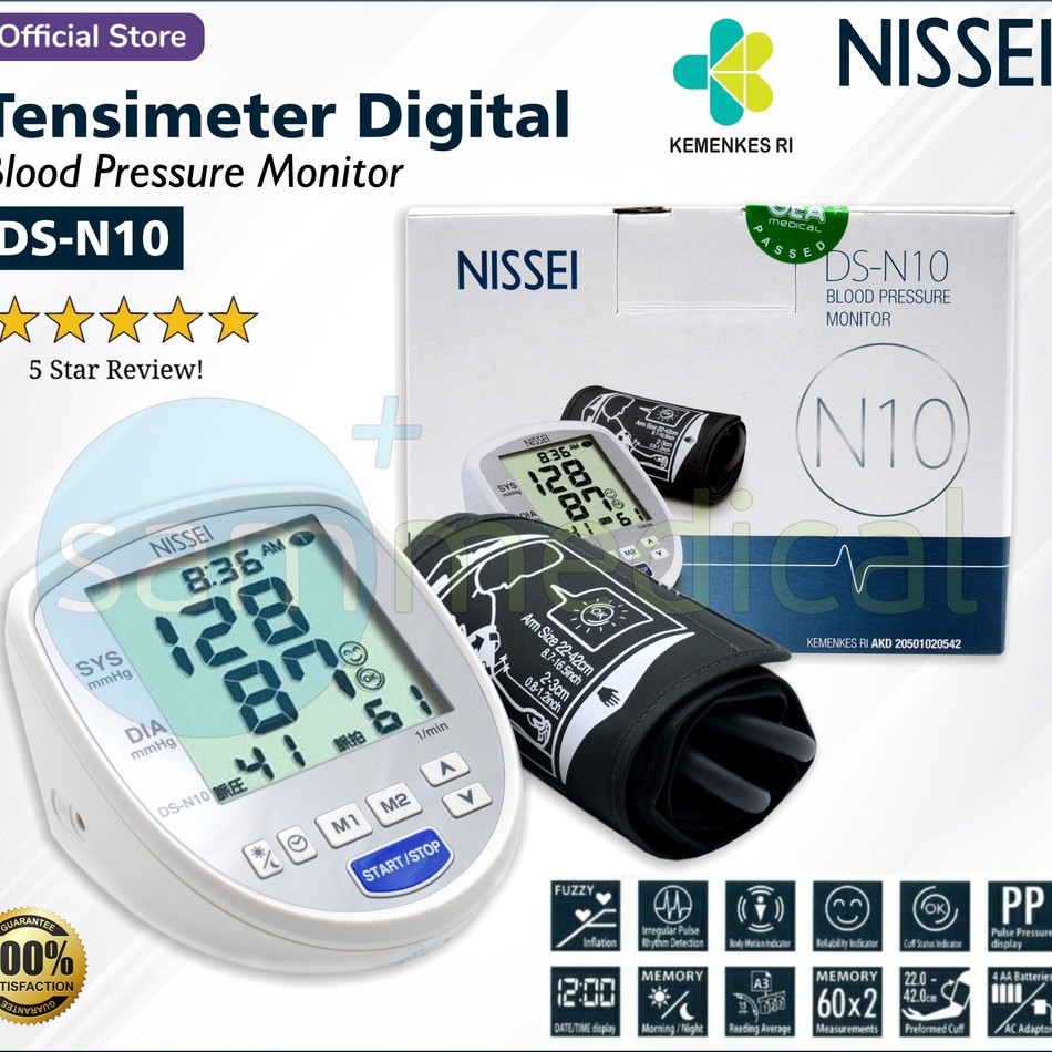 Jual Nissei Tensimeter Digital - Blood Pressure Monitor DS N10 | Shopee ...
