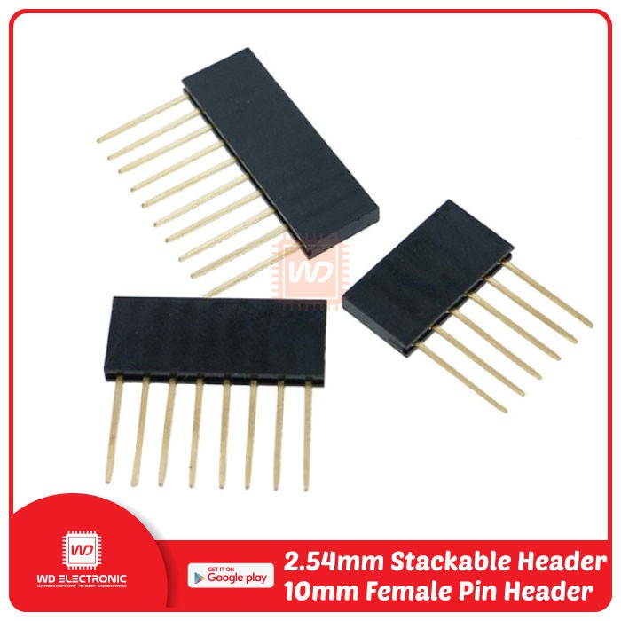 Jual Stackable header Arduino 2.54mm Pin Header Female Long 10mm | Shopee Indonesia