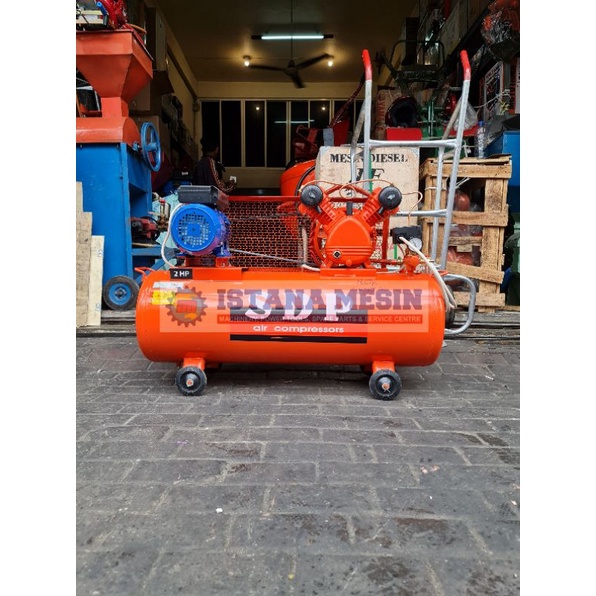 Jual MESIN KOMPRESSOR ANGIN SDP 2HP 2PISTON OTOMATIS COMPLETE DINAMO ...