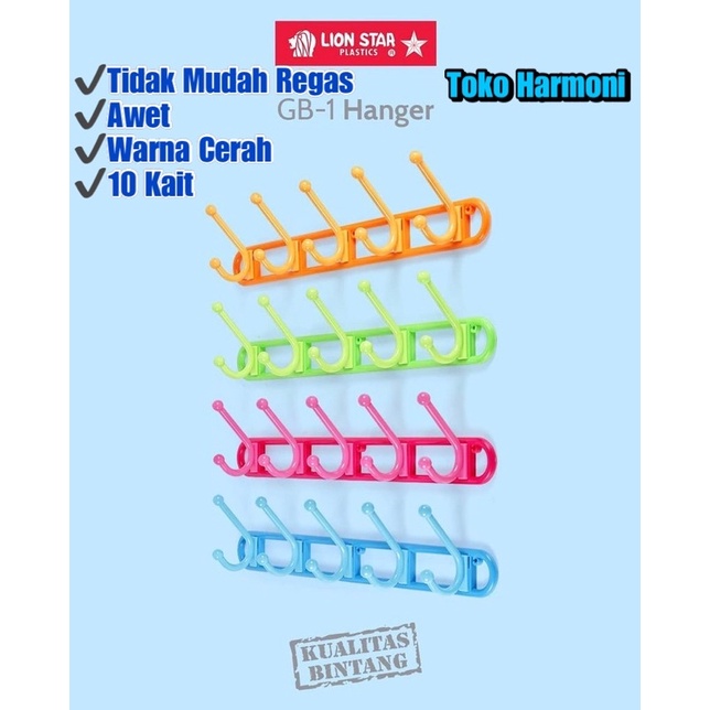 Jual Gantungan Baju Kamar Hook Lebar Lionstar Hanger Kapstok Kamar ...