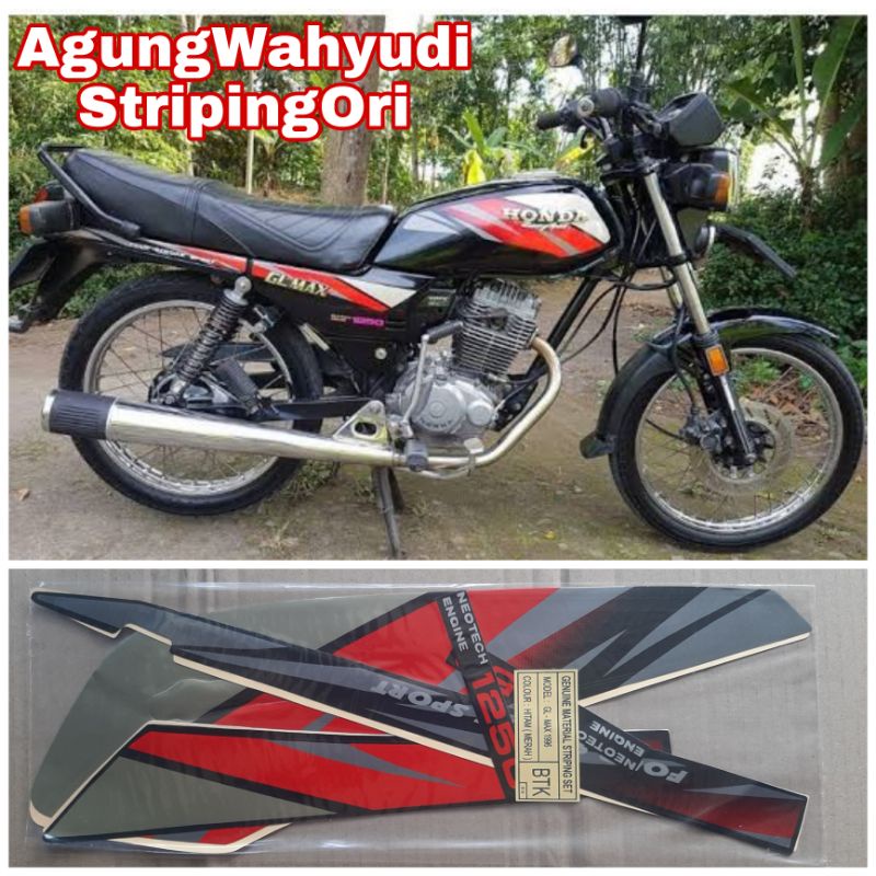 Jual STIKER STRIPING LIS BODY MOTOR HONDA GL MAX NEOTECH 1996 96 HITAM ...