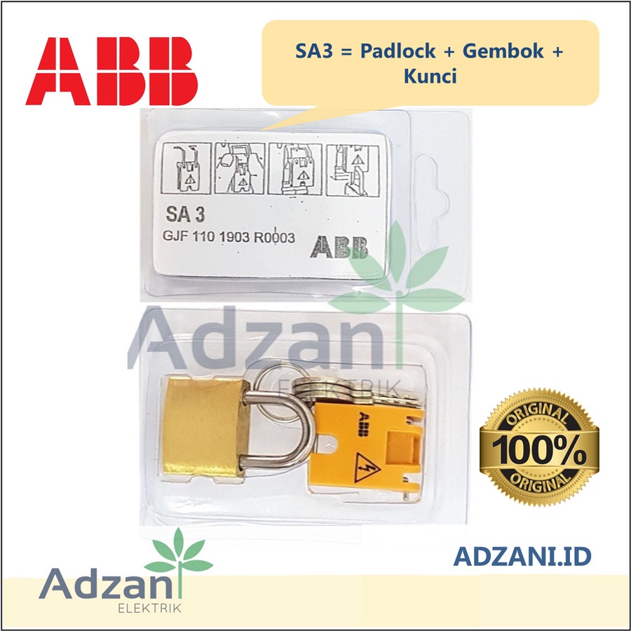 Jual [ABB] Padlock+Gembok+Kunci MCB/RCCB SA3/Pengunci - GJF1101903R0003 ...