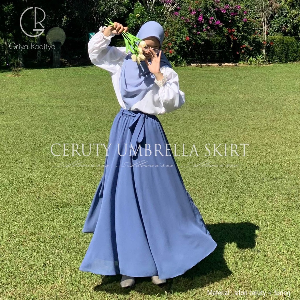 Jual Rok Panjang Wanita Payung Muslimah Sifon Chiffon Ceruti Umbrella ...