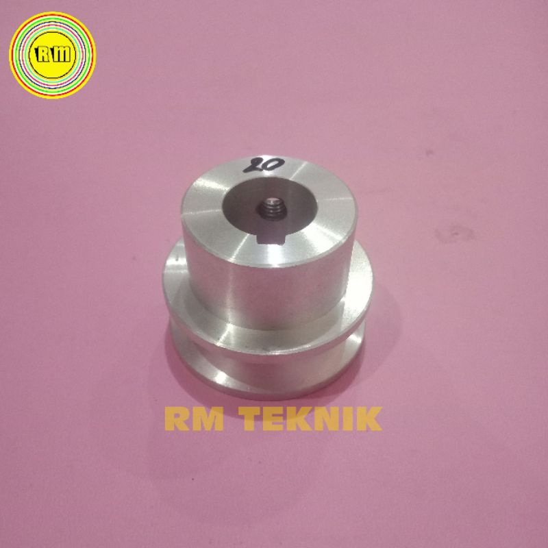 Jual Pulley puli A1 - 2 inch as 20 mm puly alumunium satu jalur vanbelt ...
