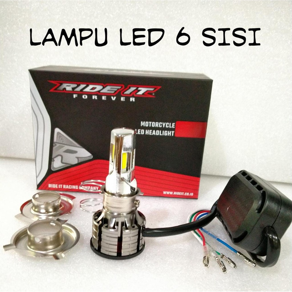 Jual lampu depan dop Bohlam LED 3 Sisi 4 dan 6 Mata AC DC Kipas RIDE IT ...