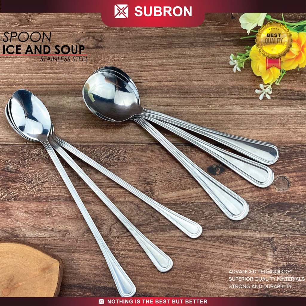 Jual SUBRON Sendok sup & Sendok ES KRIM Panjang ice cream tebal hotel ...