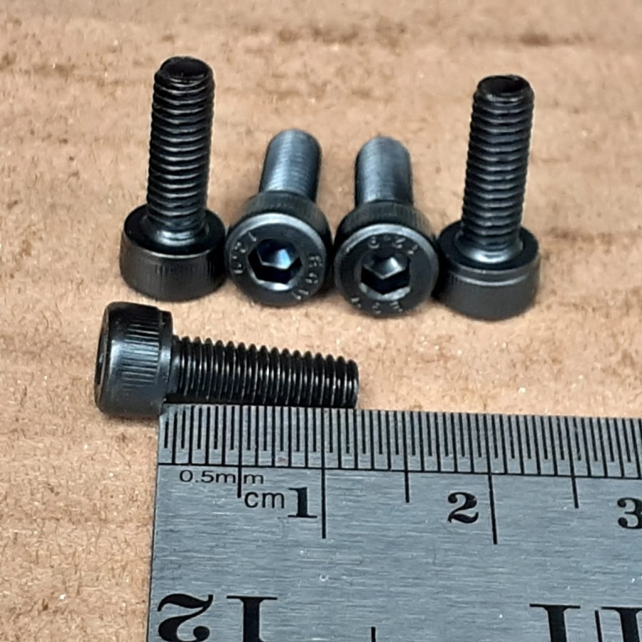 Jual BAUT L M4X12 BAJA M4 X 12 HITAM PANJANG 1,2CM KUNCI L3 L 3 FULL ...