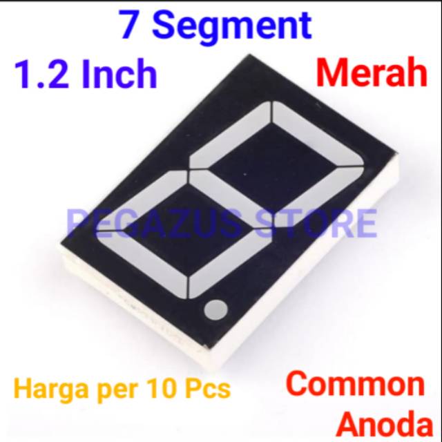 Jual 10 Pcs 7 Segment Seven Segmen 1.2" 1,2 Inch Merah Common Anoda ...