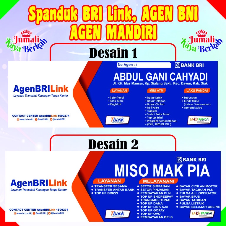 Jual Spanduk BRI Link BRILink Agen BNI 46 BNI46 Agen Mandiri | Shopee ...