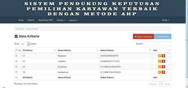 Jual Sourcode Tugas Akhir Aplikasi Sistem Pendukung Keputusan Metode AHP berbasis web | Shopee ...
