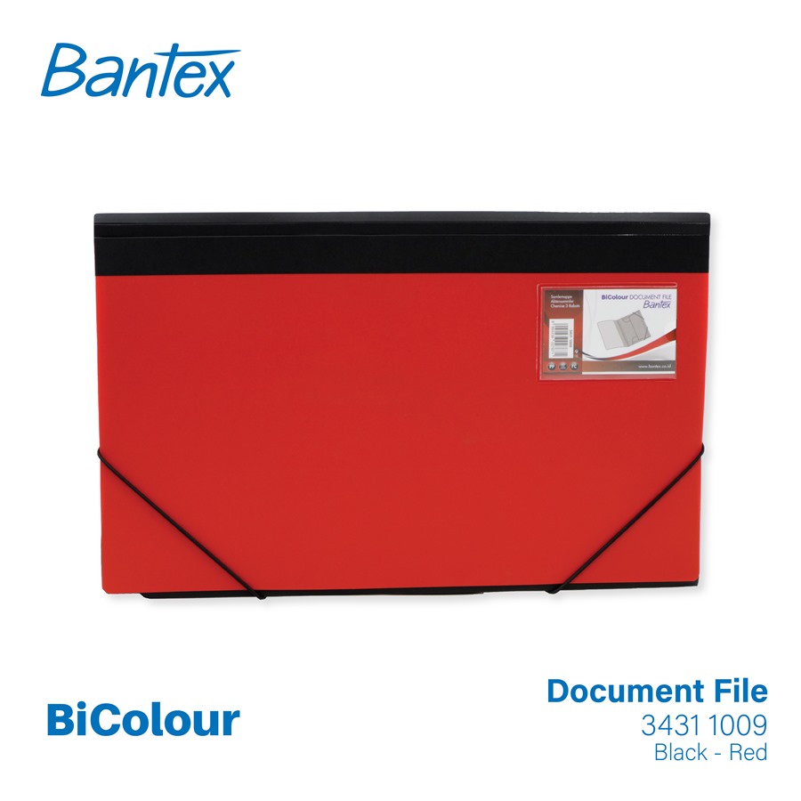 Jual Bantex BICOLOUR Document File PP Folio Black Red - 3431 1009 PKM ...
