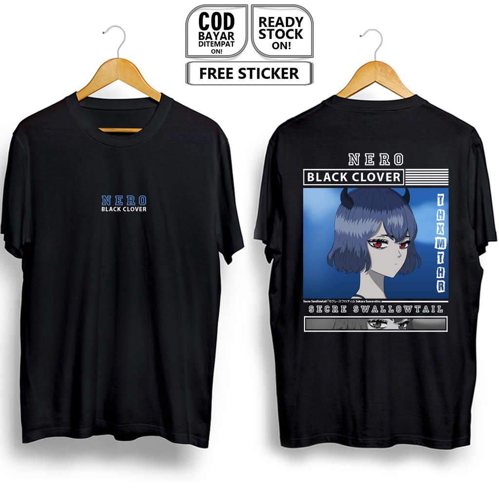 Jual KAOS WAIFU NERO SECRE SWALLOWTAIL BLACK CLOVER ANIME MANGA ASTA ...