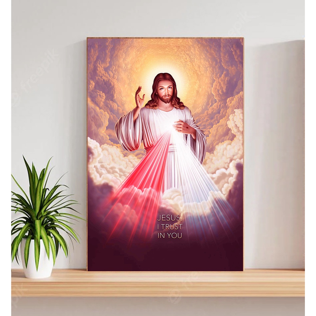 Jual walldecor rohani hiasan dinding koronka yesus kerahiman ilahi uk ...