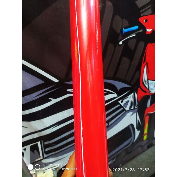 Jual sticker skotlet polos merah glosi lebar 45cm panjang 100cm merk ...