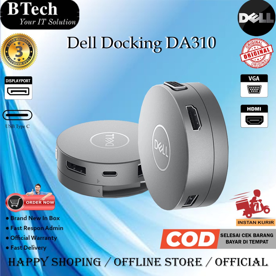 Jual Dell DA310 USB-C Mobile Adapter 4K Docking Station | Shopee Indonesia
