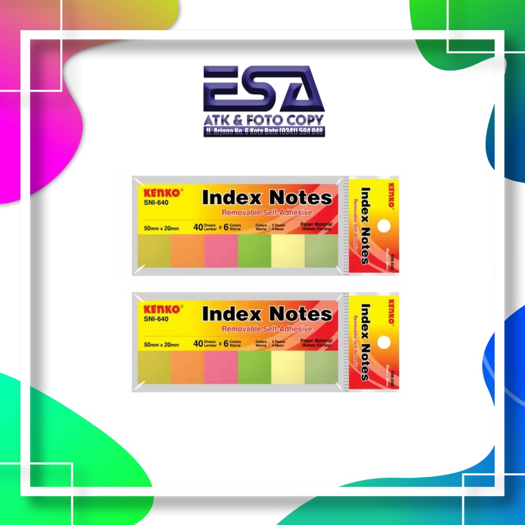 Jual Sticky Note Index Notes Kenko 50Mm X 20Mm Sni 640 | Shopee Indonesia