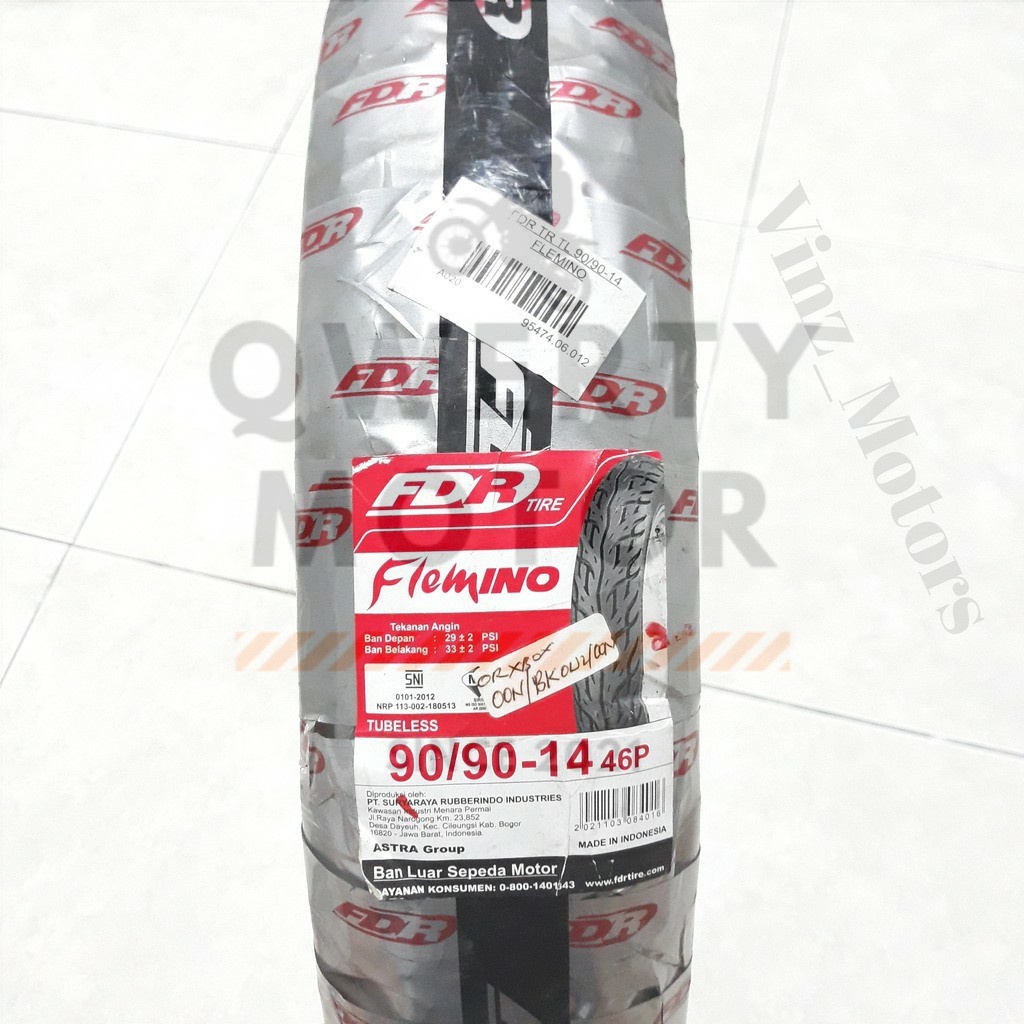 Jual BAN LUAR BELAKANG FDR FLEMINO 90/90-14 TUBELESS SCOOPY KARBU / FI ...