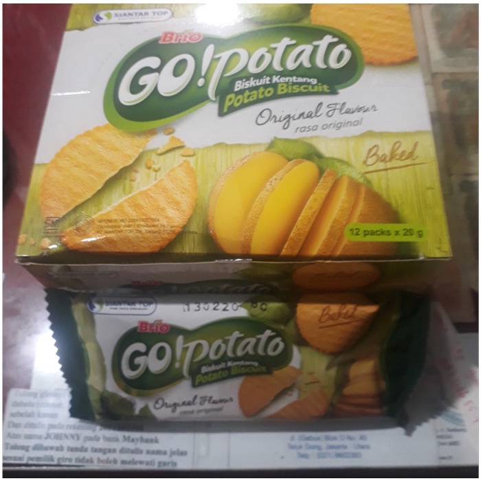 Jual Wafer-Biskuit- Brio Go!Potato 12Pc X 20G -Biskuit-Wafer. | Shopee ...