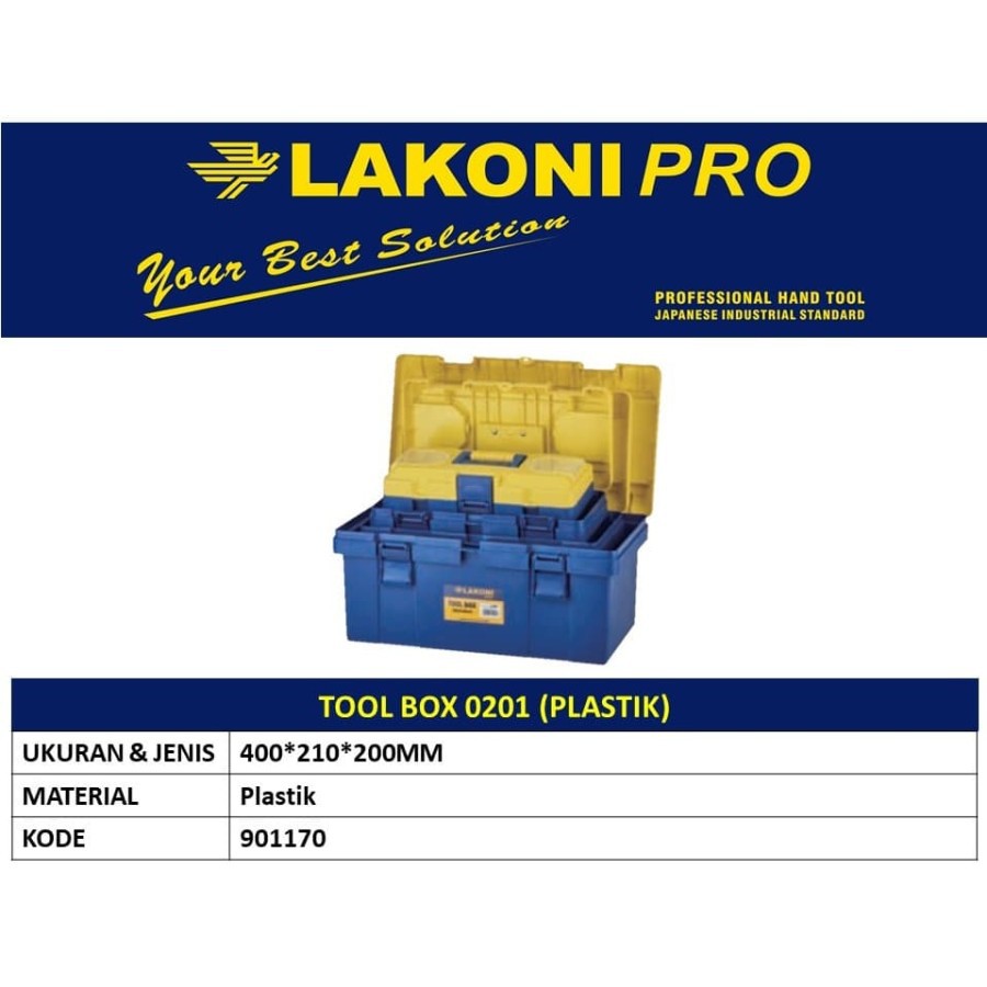 Jual LAKONI PRO - TOOL BOX 0205 (PLASTIK) 400 X 210 X 200 MM | Shopee Indonesia