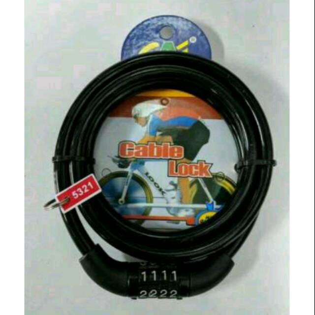 Jual Gembok Sepeda Gowes Ontel Motor 4 Kode Angka Spiral Pengaman 100 ...