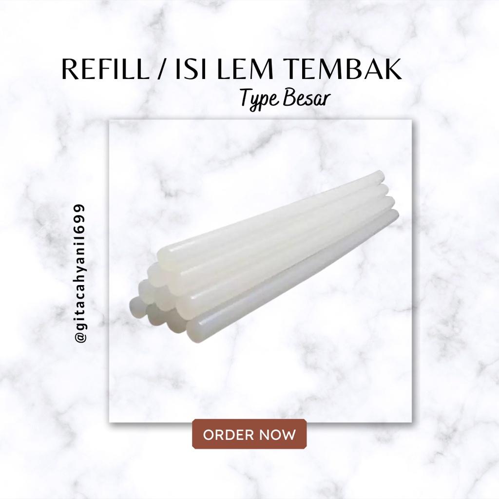 Jual LEM TEMBAK GLUE GUN REFILL BESAR / GLUE STICK BESAR UKURAN 1,1 CM ...