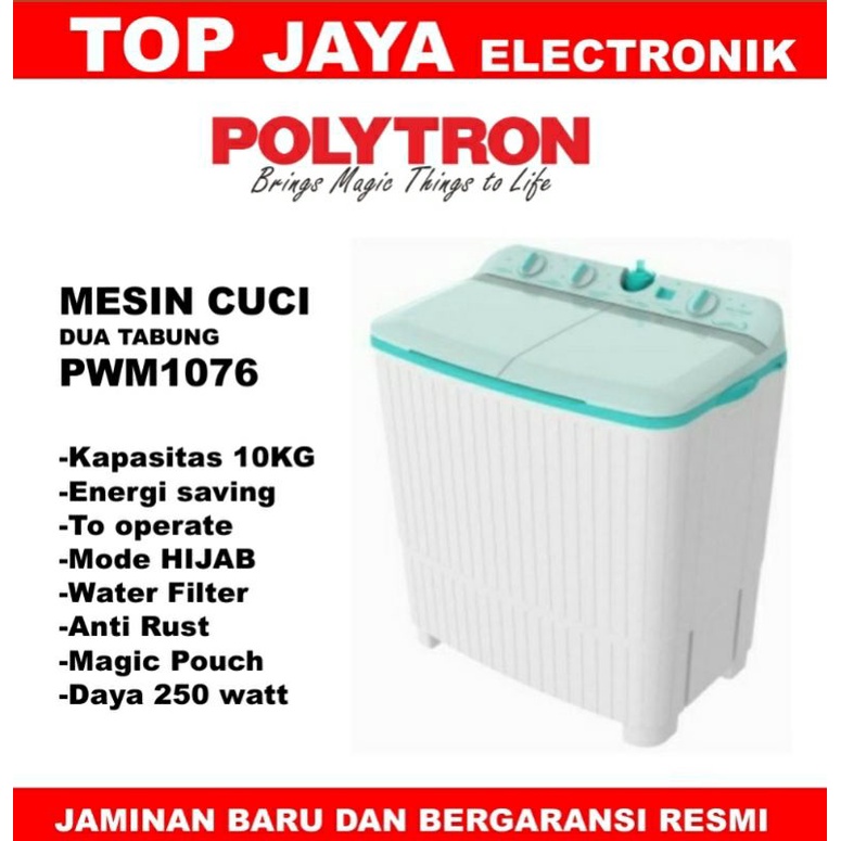 Jual MESIN CUCI POLYTRON 10 KG TWINS TUB/POLYTRON MESIN CUCI 10 KG NEW ...