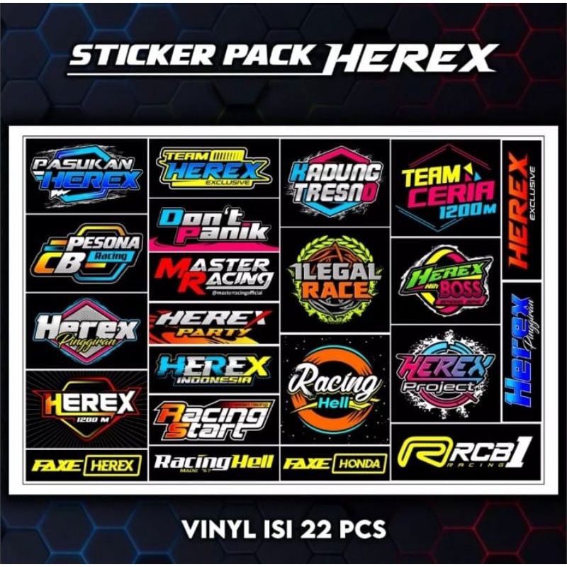 Jual Sticker Pack Herex Anti Air Isi 22 Pcs Dalam 1 Lembar Murah ...