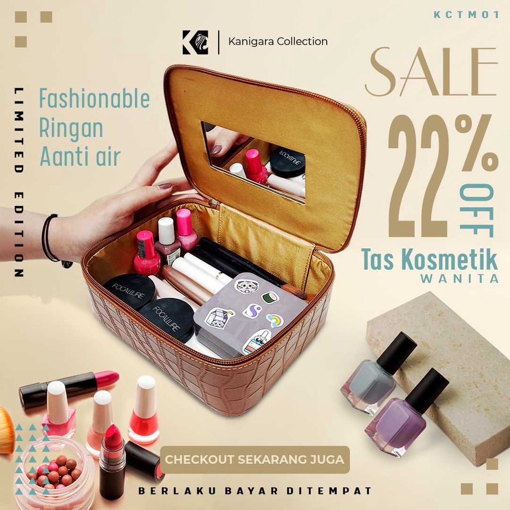 Jual Tas Pouch Tempat Alat Rias Make up Kit Beauty Case dan Kotak ...