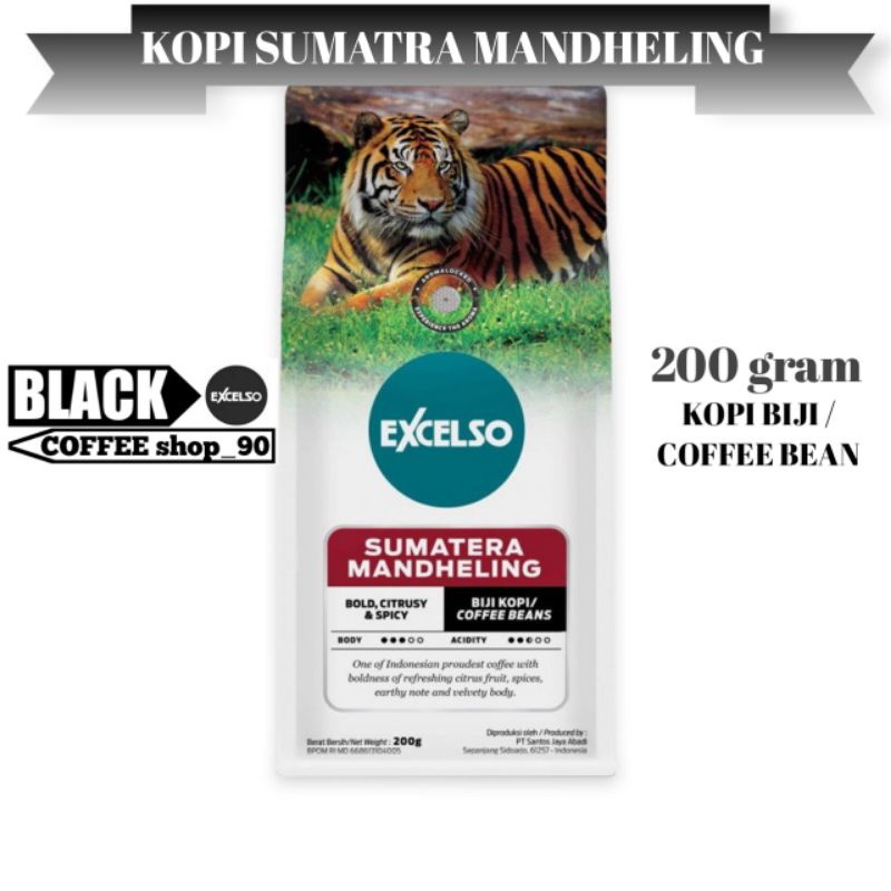 Jual kopi excelso Sumatra Mandheling @200 gram (biji kopi/coffee BEANS) | Shopee Indonesia