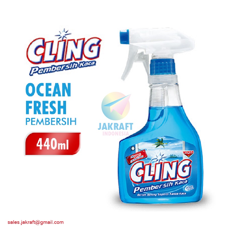 Jual (1 Botol) Cairan Pembersih Kaca CLING Botol Spray 440 ml Pouch Isi ...