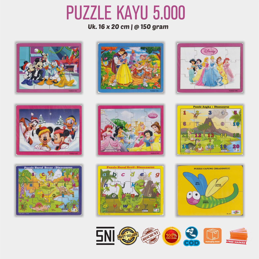 Jual Puzzle Edukasi Anak / Puzzle Anak / Puzzle Kayu Mainan Edukasi ...