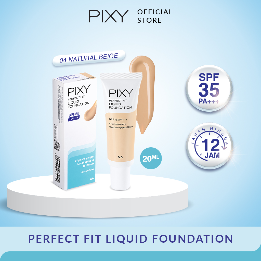Jual PIXY Perfect Fit Liquid Foundation 04 Natural Beige | Shopee Indonesia