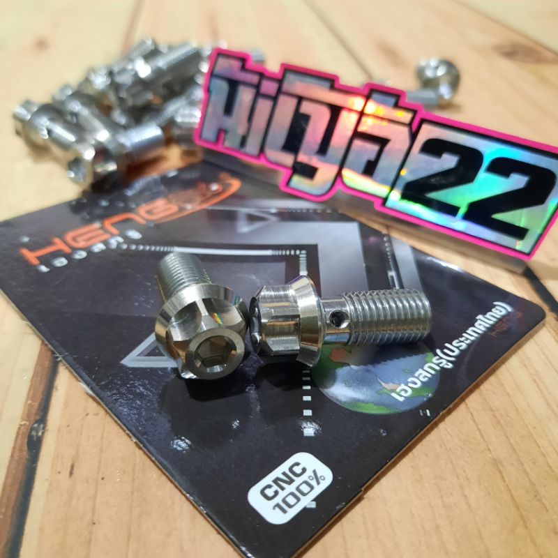 Jual baut banjo neple kaliper master rem stainless matte model CNC 5G original Heng Thailand ...