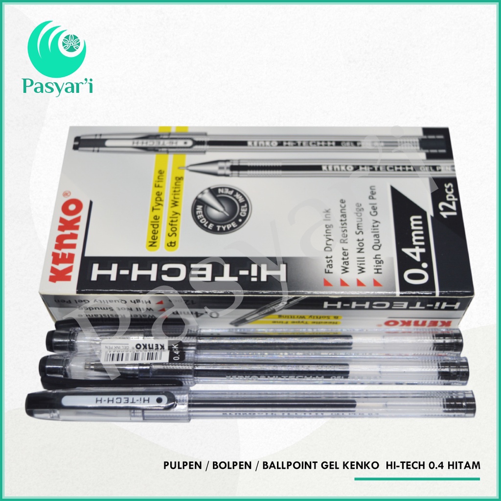 Jual Kenko Pulpen / Bolpen / Ballpoint Gel HI-TECH Hitam / Biru ...