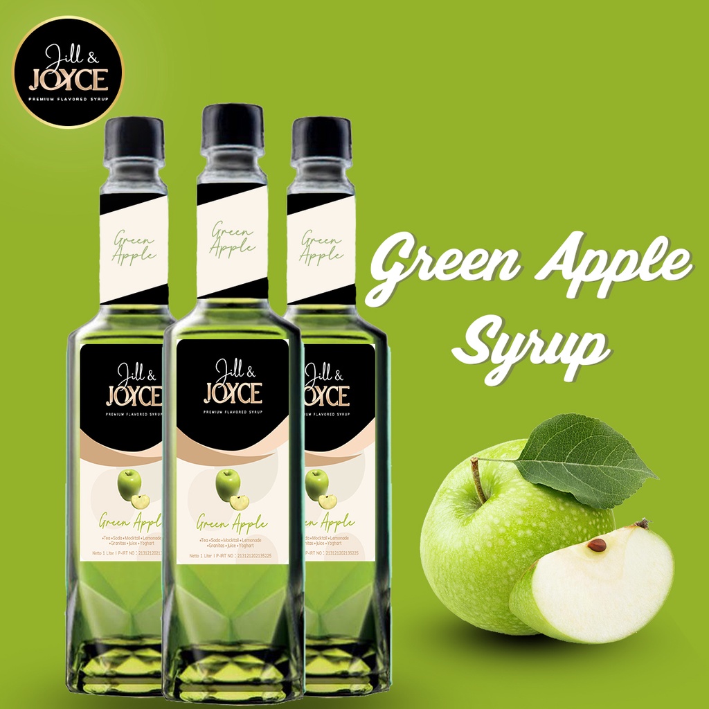 Jual JILL & JOYCE Green Apple Syrup 1 Liter | Shopee Indonesia