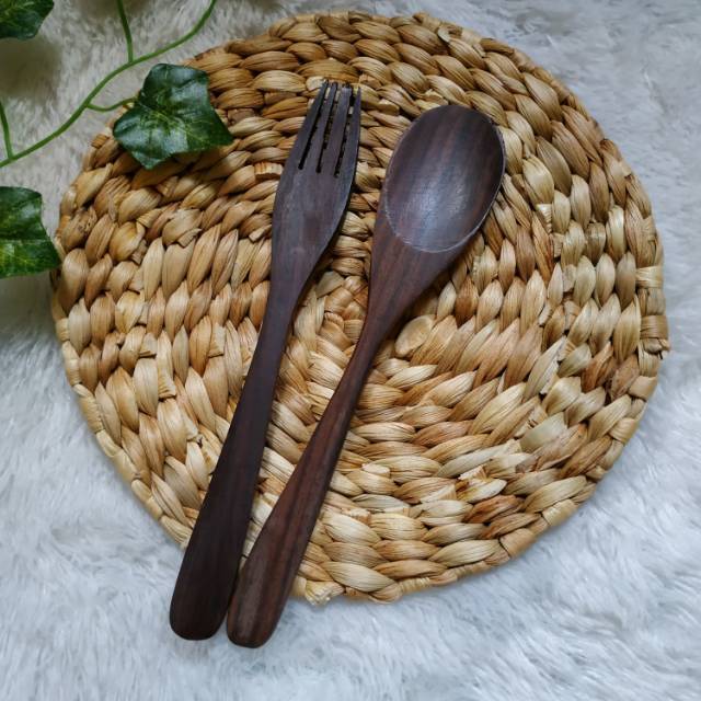 Jual Sendok garpu kayu sono keling | Shopee Indonesia