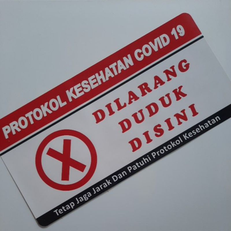 Jual Stiker Dilarang Duduk Disini | Stiker Jaga Jarak Kursi | Stiker ...
