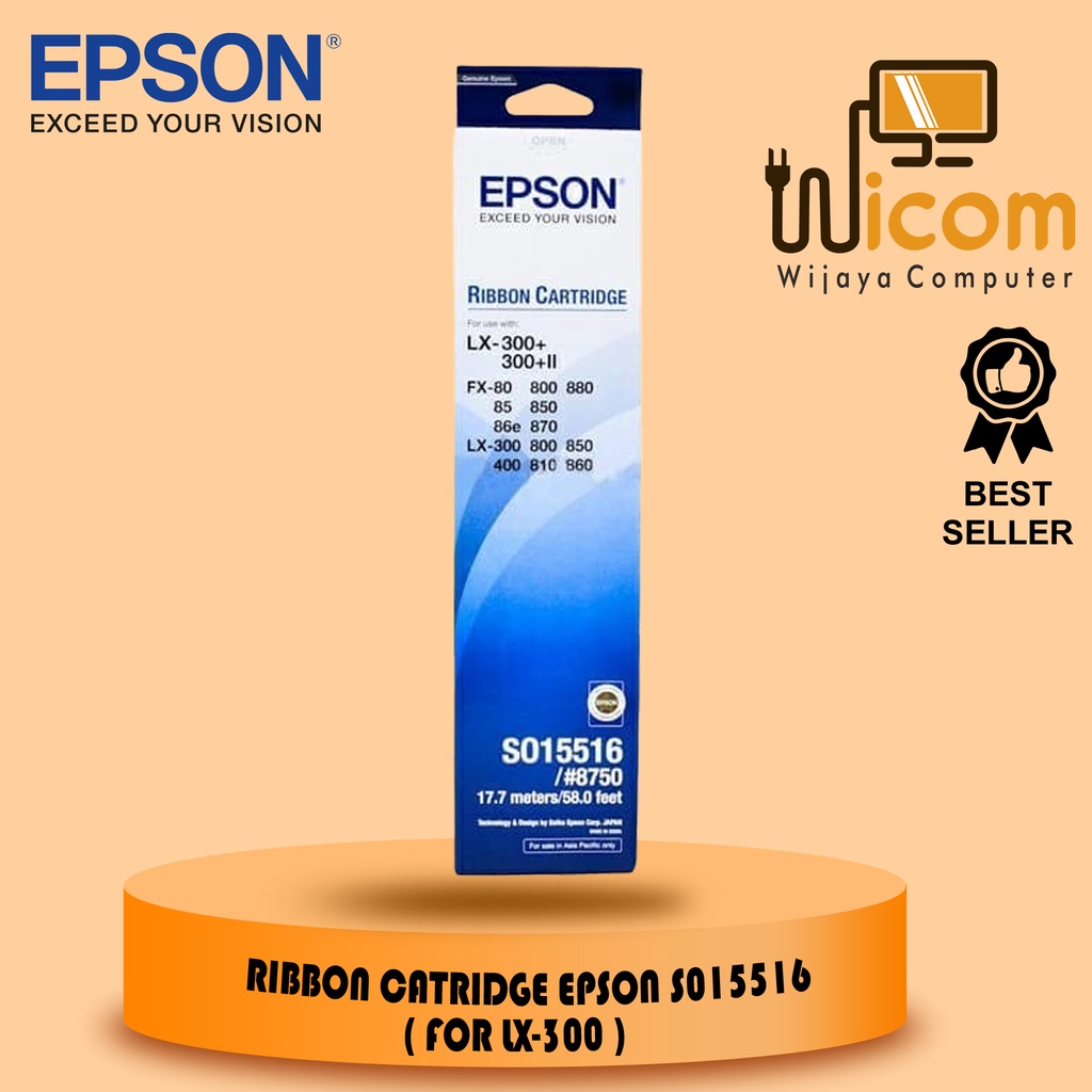 Jual RIBBON CATRIDGE ASLI PRINTER EPSON LX-300 LSO15516 / #8750 LX 300 ...