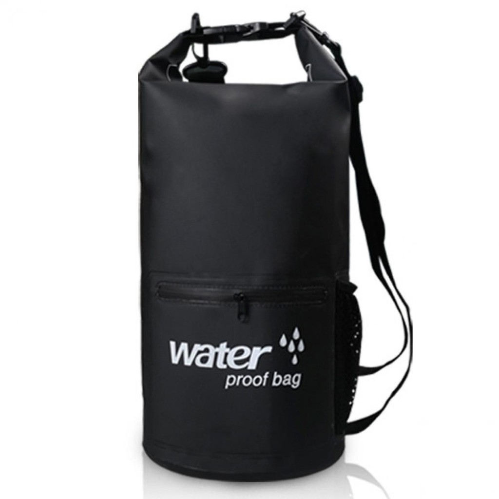 Jual Tas Outdoor Waterproof Bucket Dry Bag 10 Liter with Extra Pocket ...
