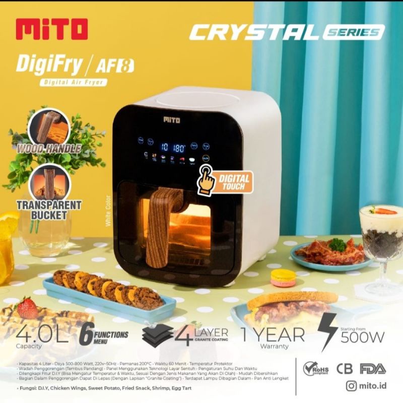Jual MITO AIR FRYER CRYSTAL MITO-AF8-CRYSTAL / PENGGORENGAN TANPA ...