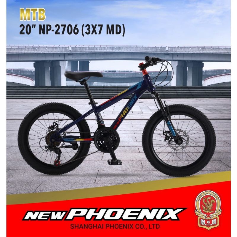 Jual Sepeda Gunung MTB 20 Inch New Phoenix 21 Speed | Shopee Indonesia