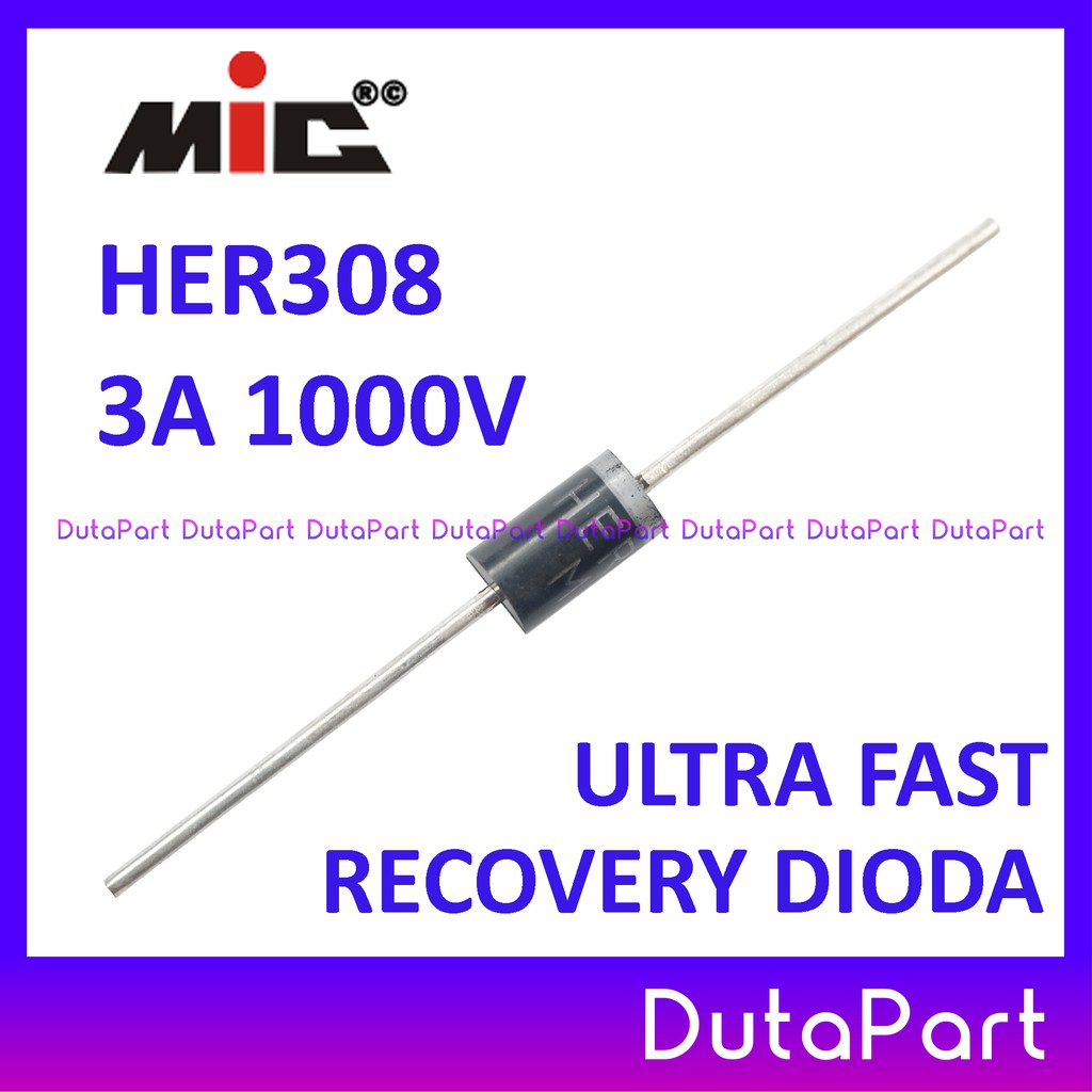 Jual HER308 HER 308 3A 1000V MIC Ultra Fast Recovery Rectifier Dioda ...