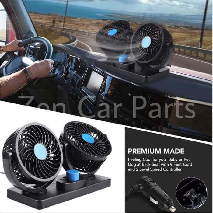 Jual kipas angin mobil 12volt, kipas mobil double fan blower Api rokok ...