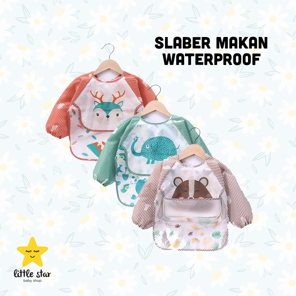 Jual Slaber Waterproof | Baju Slaber Makan Bayi | Clemek Makan Tahan ...