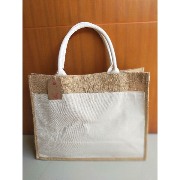 Jual totebag goni laminasi plus kanvas /totebag/ tas goni kanvas ...