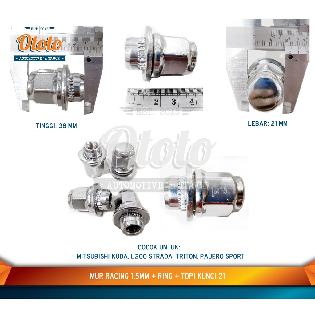 Jual Mur Racing Mur Radial Baut Roda 1.5mm Kuda L200 Strada Triton ...
