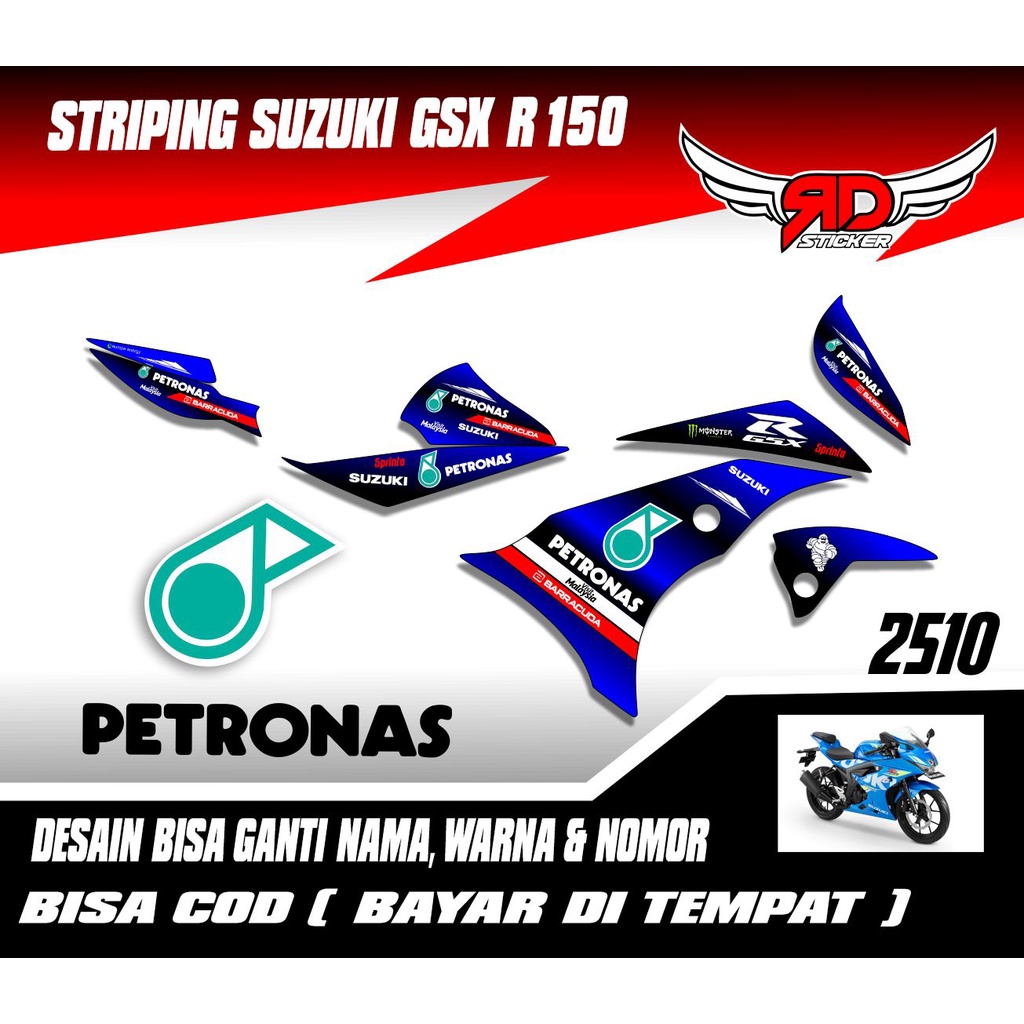 Jual STRIPING CUSTOM GSX R150 GP PETRONAS RACING STICKER MOTOR SUZUKI ...