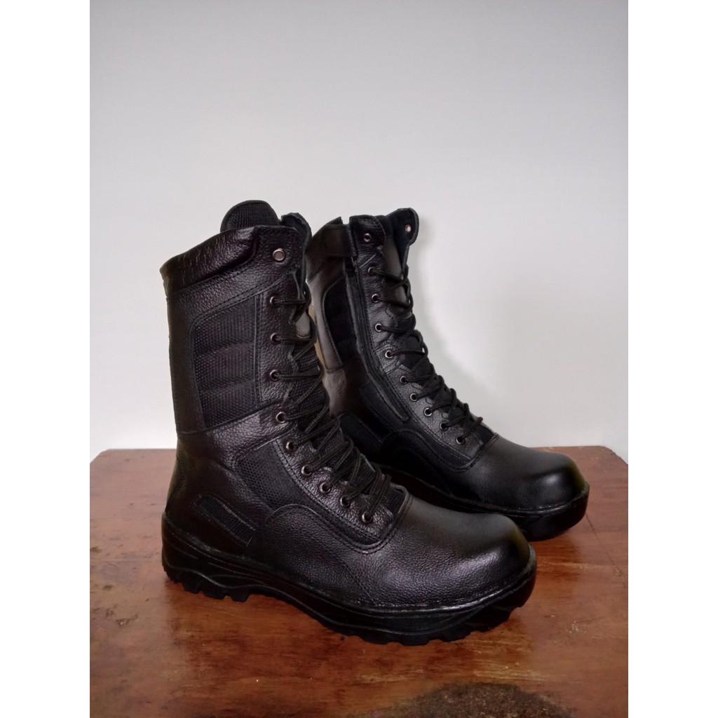 Jual Sepatu Kulit PDL TNI Safety POLRI Boots Safety | Shopee Indonesia