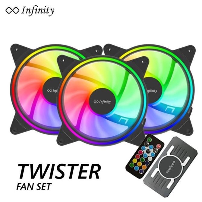 Jual Infinity Fan Case Twister Rgb Set 3 In 1 (3Pcs Fan,Controller ...