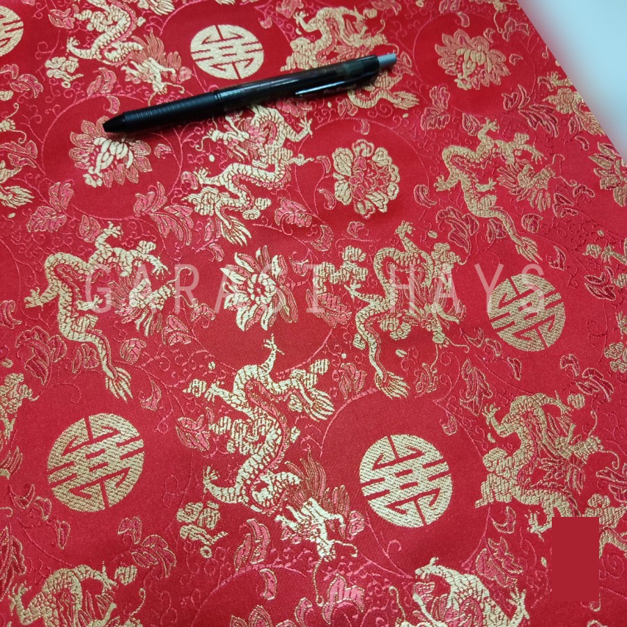Jual Kain Cheongsam Jibao China Shanghai Lebar 90cm Dragon Liong Coin ...